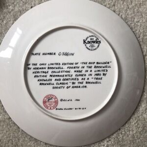 Wall Decor | Vintage The Ship Builder Plate By Norman Rockwell 198 ...